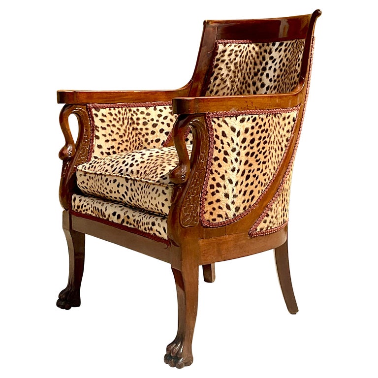 Vintage Regency Mahogany Leopard Tub Chair at 1stDibs