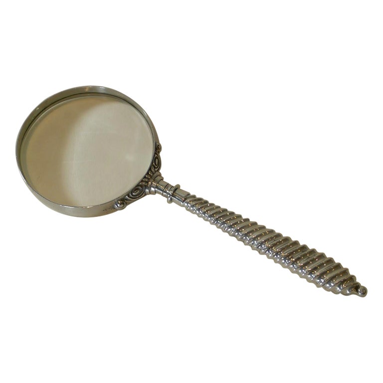 Antique English Sterling Silver Magnifying Glass, 1888 at 1stDibs
