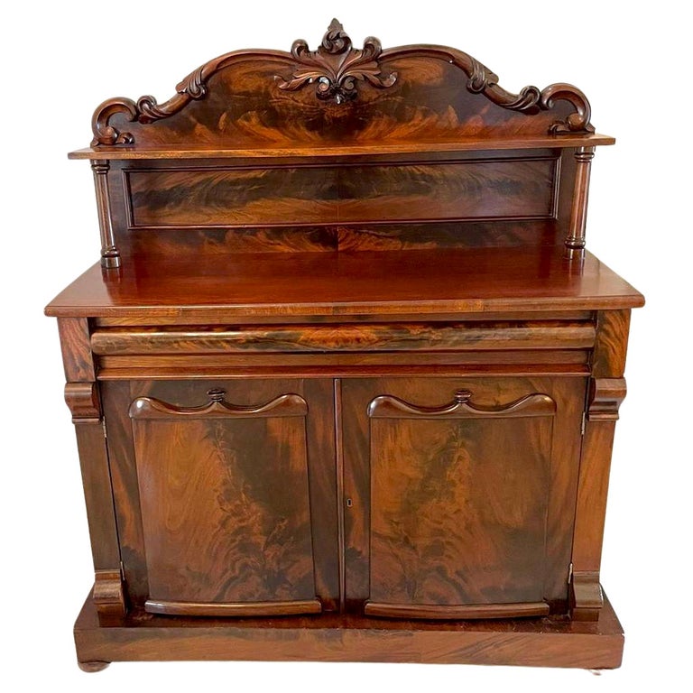 Antique Victorian Carved Mahogany Sideboard For Sale at 1stDibs