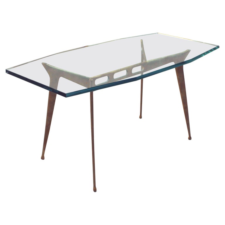 Mid-Century Modern Brass Coffee Table, 60s at 1stDibs