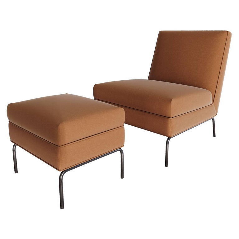 Ocher Color, Wood Legs, Upholstered Chair with Footrest Puff, Zara For ...