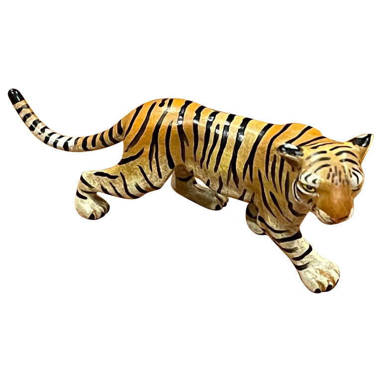 Austrian Bronze Minature Tiger Sculpture For Sale at 1stDibs