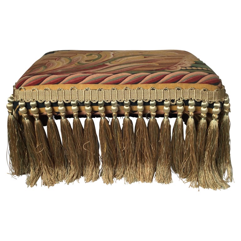 Sumptuous Fringed Tuffet Stool For Sale at 1stDibs