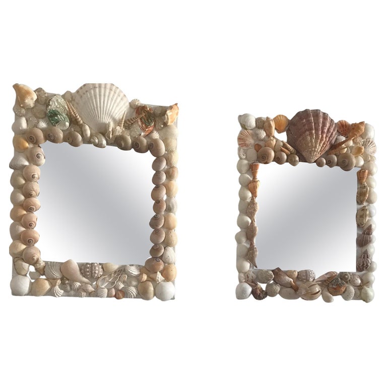 Pair of Elegant Shell Mirrors For Sale at 1stDibs