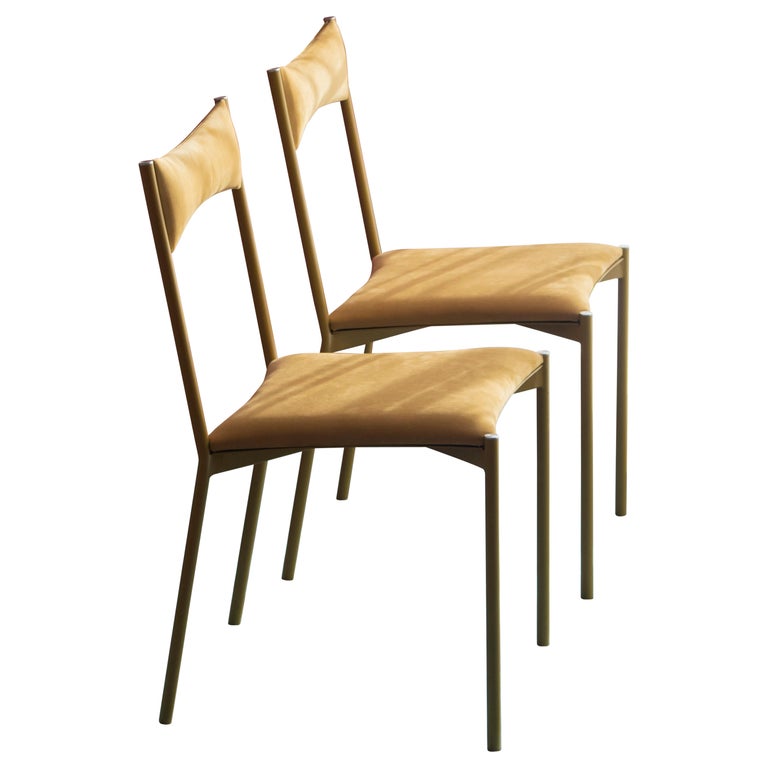Set of 2 Tensa Chairs, Yellow by Ries For Sale at 1stDibs