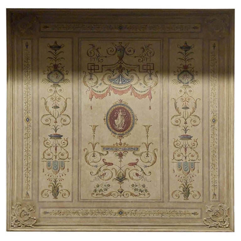 Antique Painted and Sculpted Neoclassical Ceiling Panel, Mid-18th ...