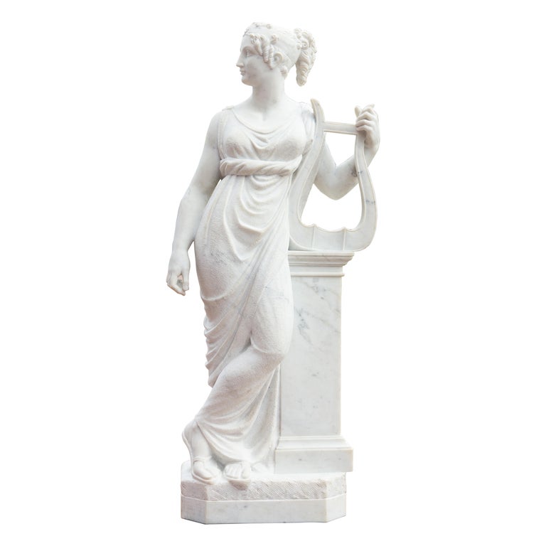 Large Classical Marble Statue of Greek or Roman Muse at 1stDibs