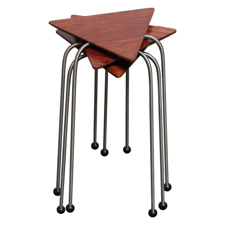 Set Of Three Stacking Bubinga Triped Tables By David Kiernan For Sale At 1stdibs