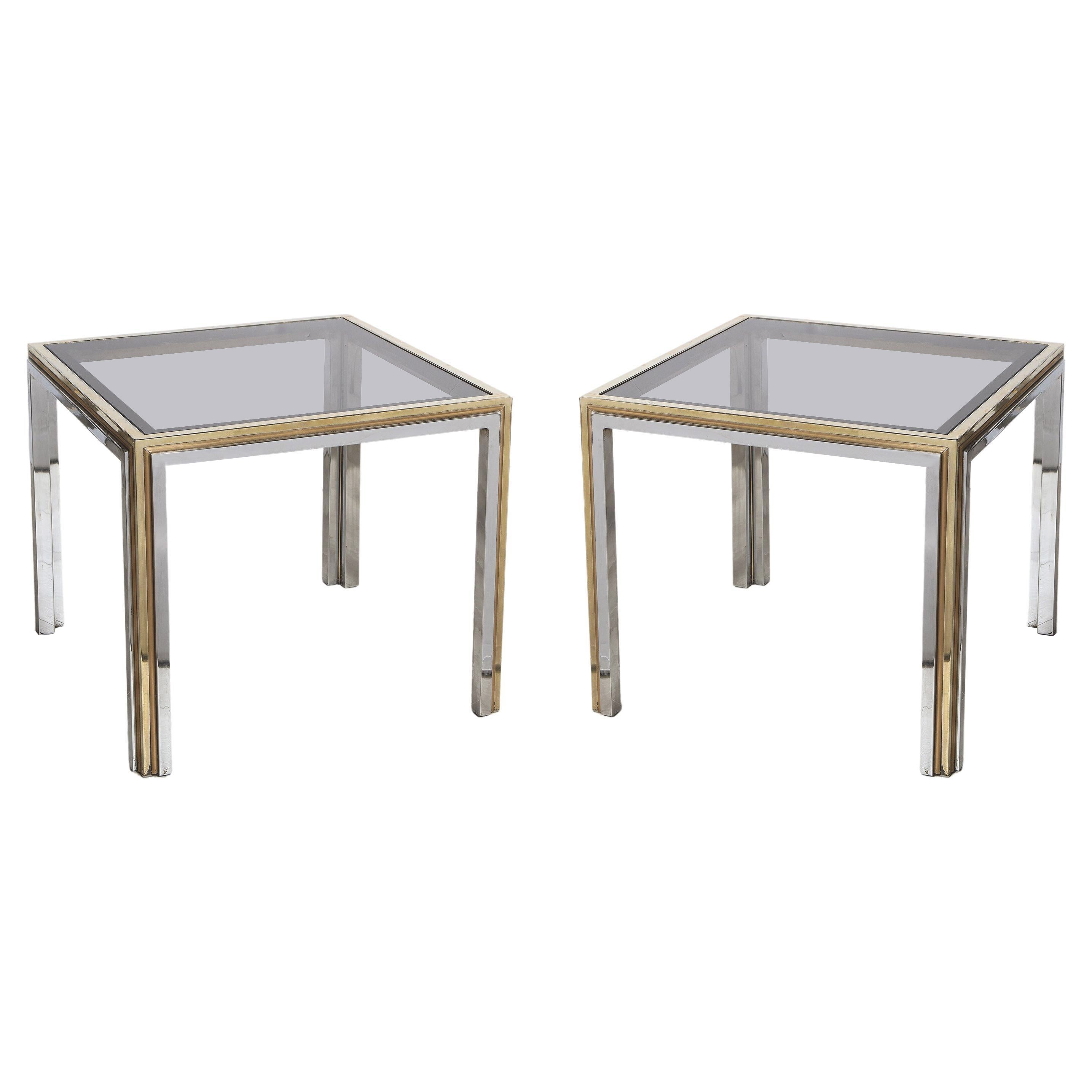 Rare French Stainless Steel Coffee or Cocktail Table Attributed to ...