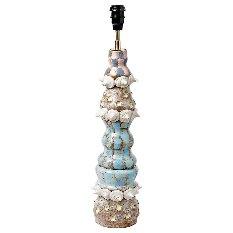 Abstract Colored Stoneware Ceramic Table Lamp by M Sauce Unique Piece ...