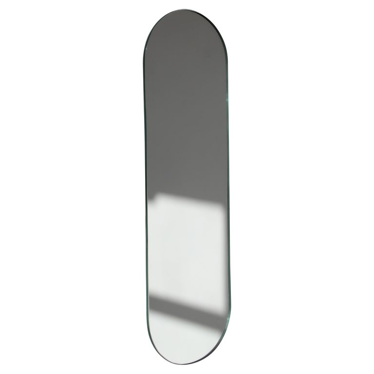 Capsula Pill shaped Minimalist Frameless Mirror, Customisable, XL For ...