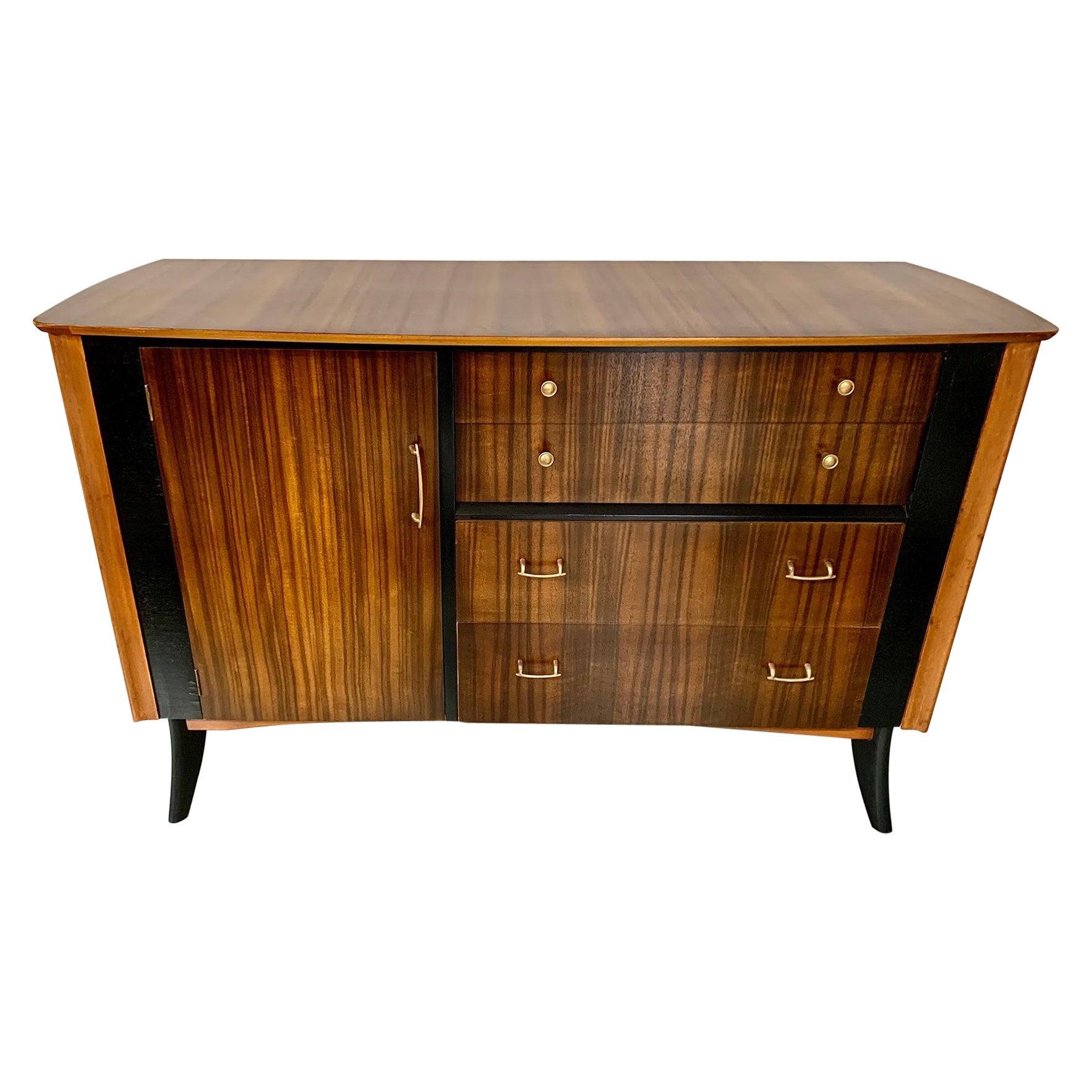 Mid Century Modern White Lacquered Tubular Floating Buffet at 1stDibs