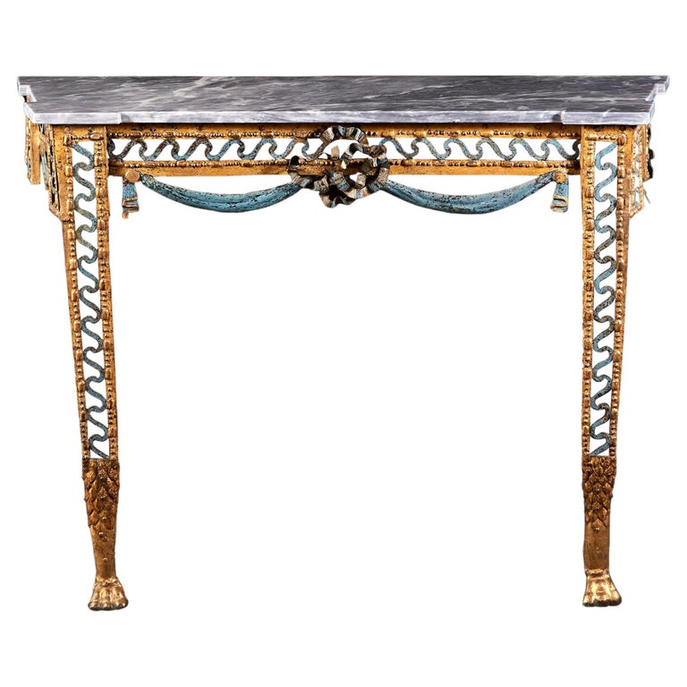Late 18th Century Gilded Metal Console Table at 1stDibs