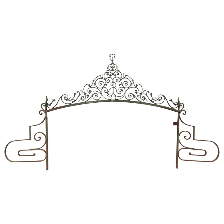 Massive Antique French Wrought Iron Gate Transom, Circa 1800 For Sale ...