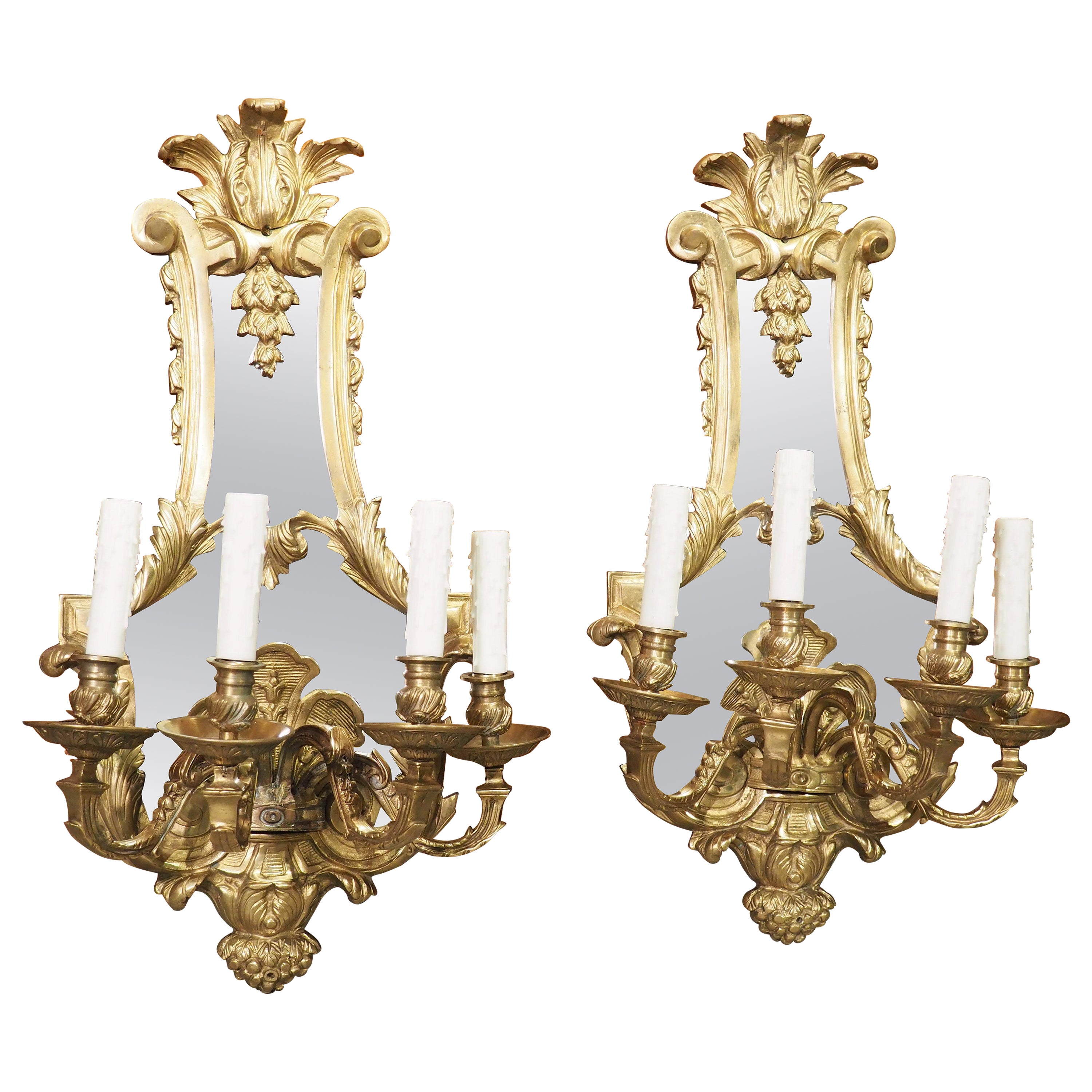 1900's English Mirrored Wall Sconces at 1stDibs
