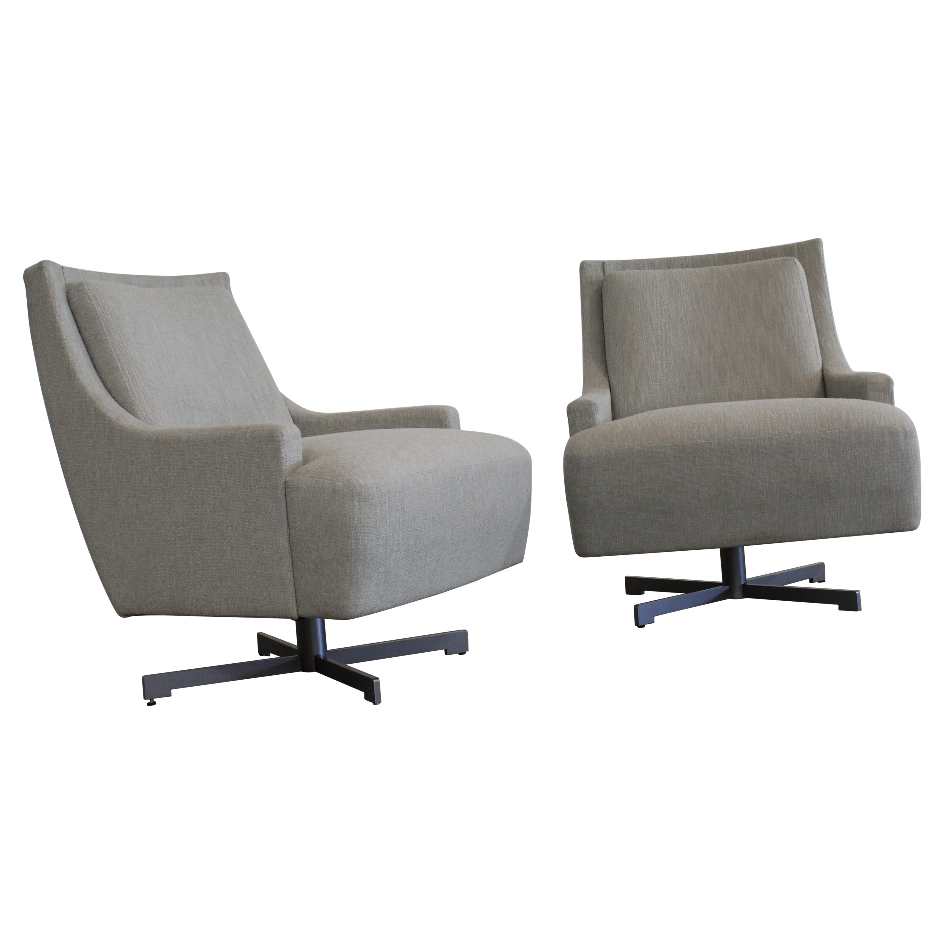 Pair of Mid Century Swivel Chairs at 1stDibs