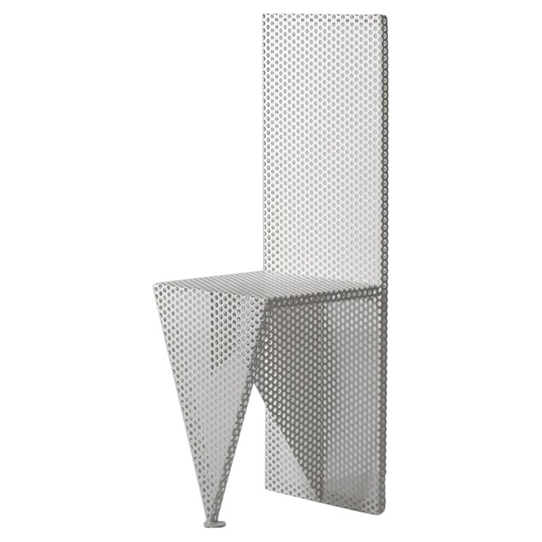 Sculptural Perforated Metal Side Chair, 1970s at 1stDibs