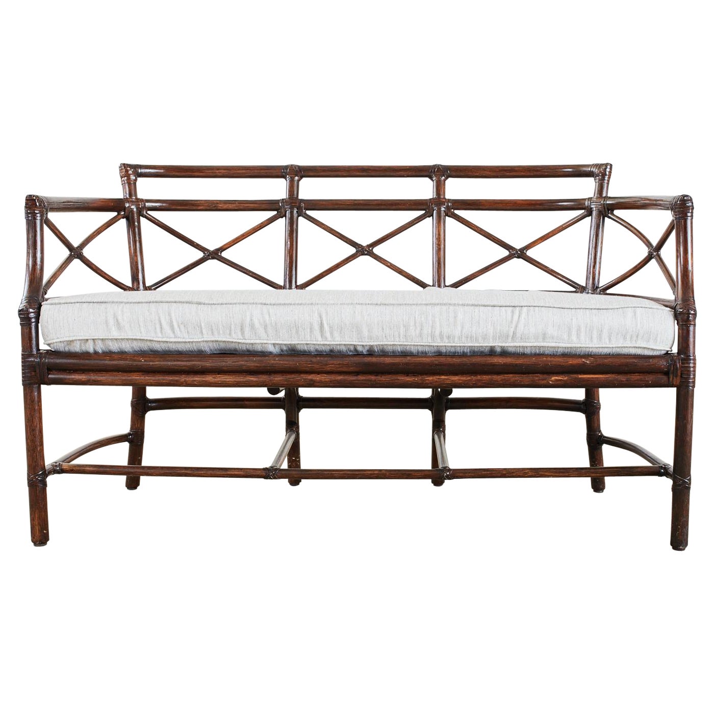 Brass Faux Bamboo Bench at 1stDibs