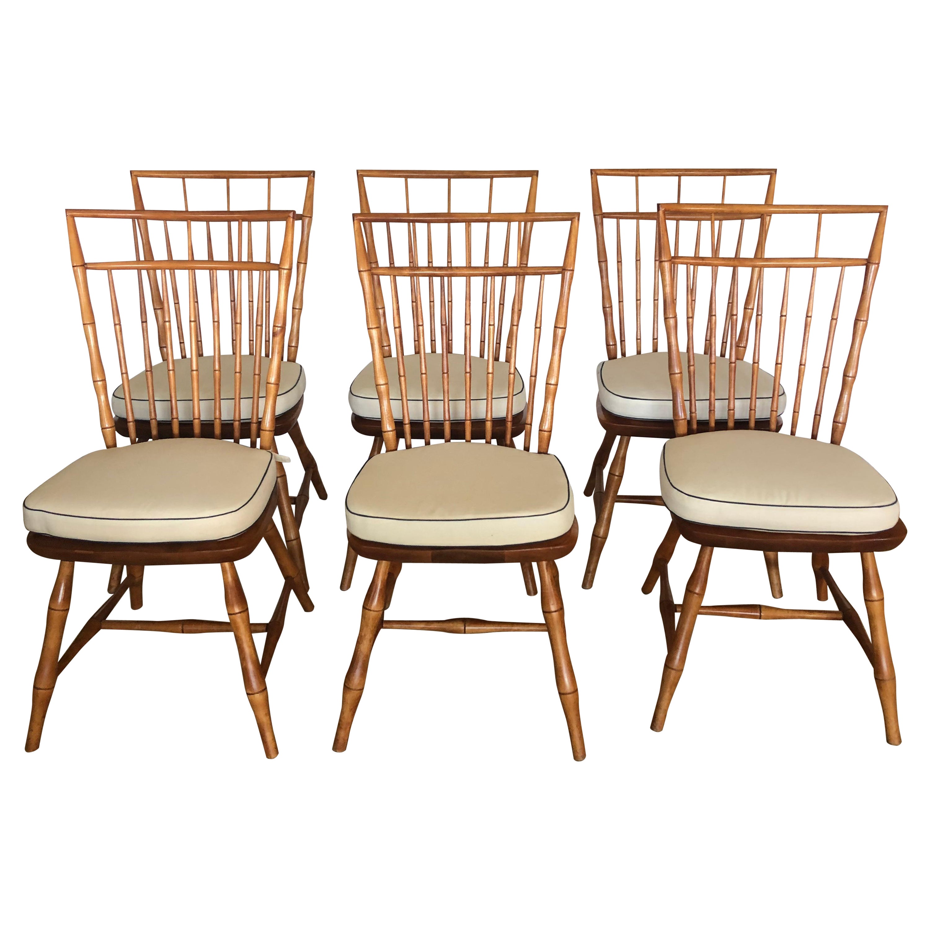 Charming Set of Farmhouse Rustic Honey Colored Pine Dining Chairs at ...