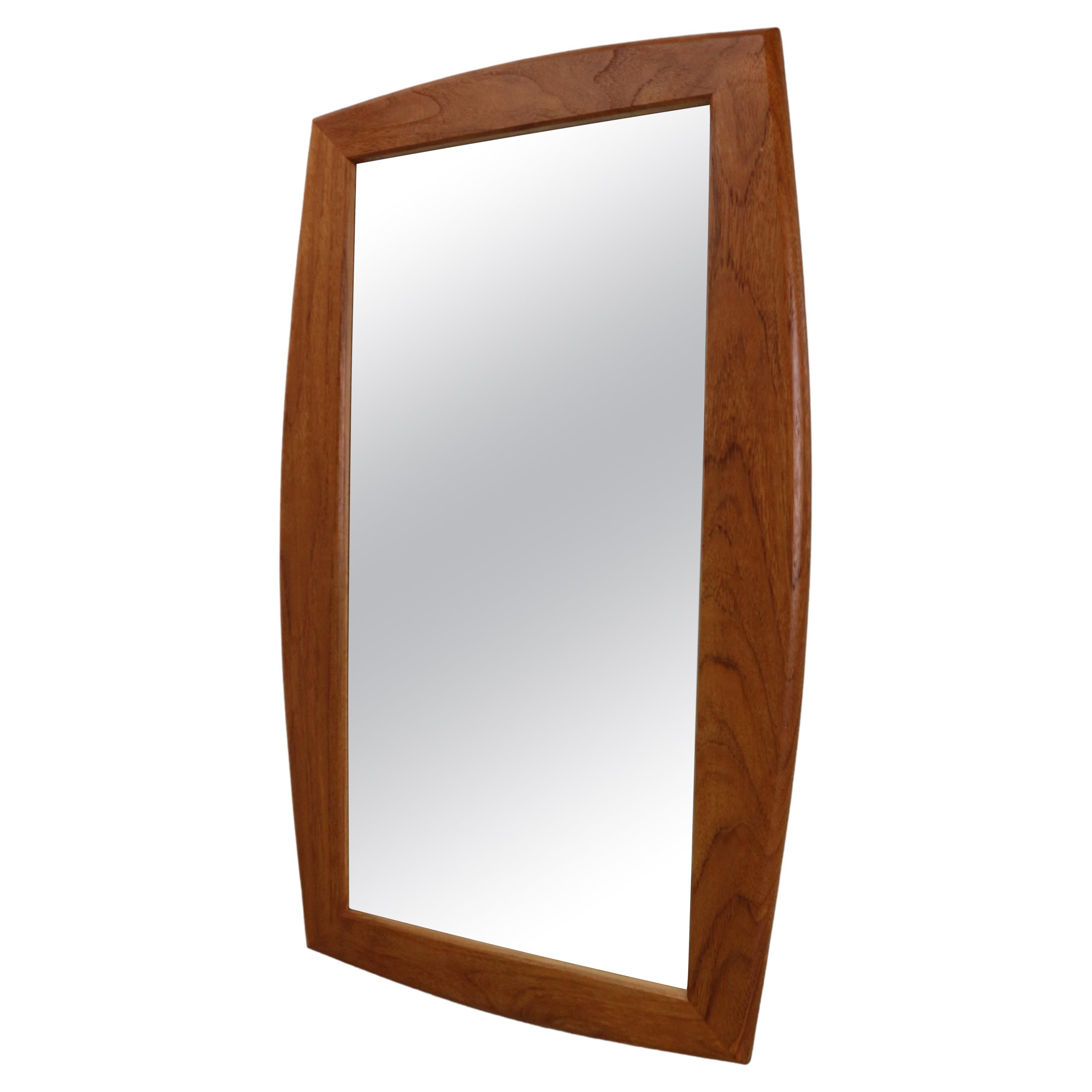 Scandinavian Oval Teak Wall Mirror, 1950s at 1stDibs