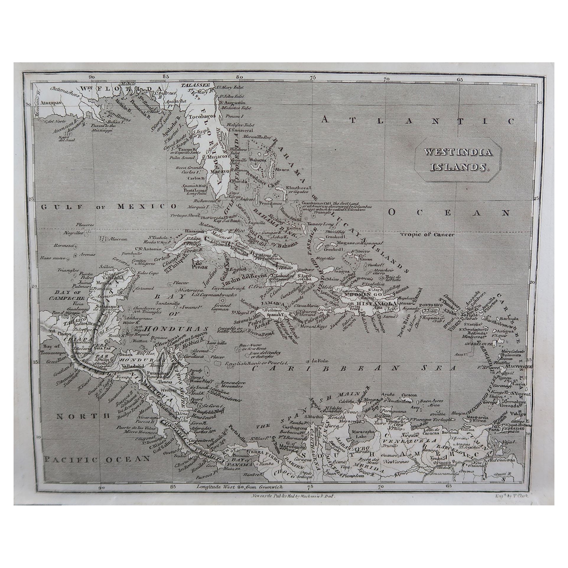 Original Antique Map of South America by Thomas Clerk, 1817 For Sale at ...