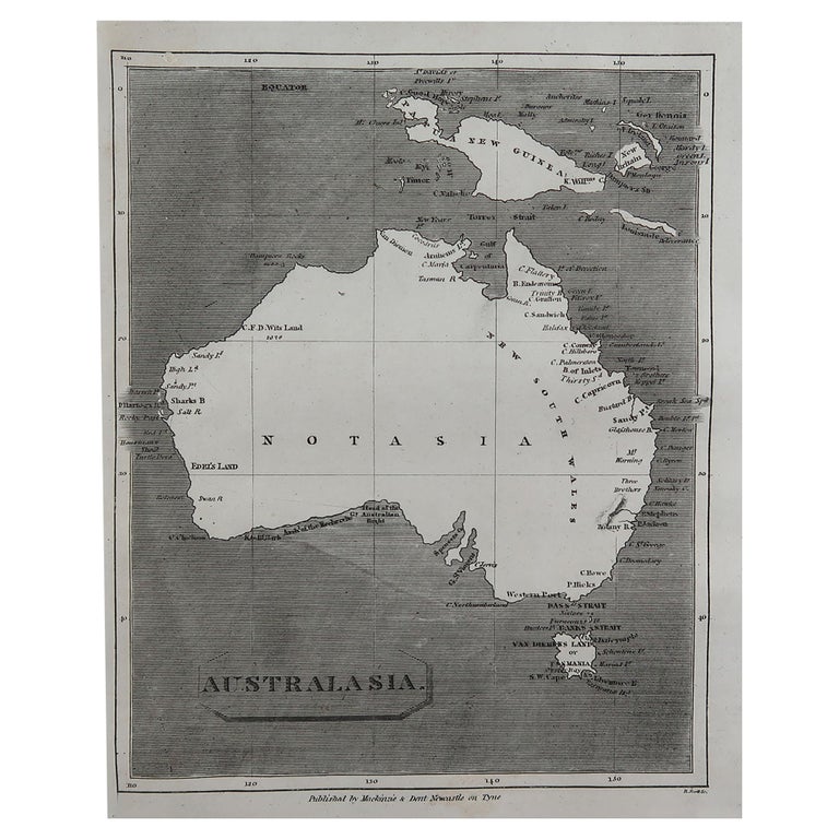 Original Antique Map of Australia by Thomas Clerk, 1817 For Sale at 1stDibs