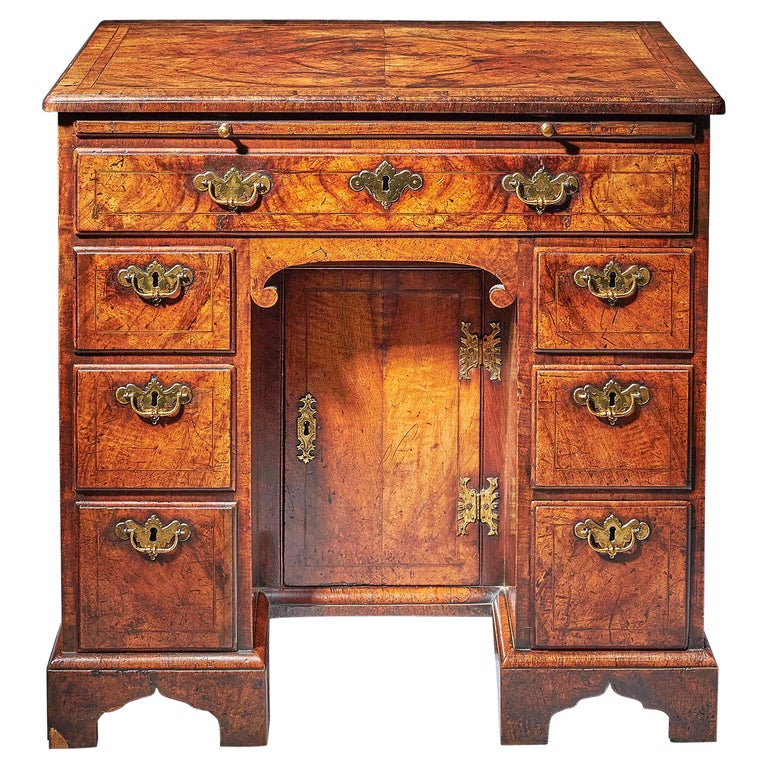 Figured Walnut George II 18th Century Kneehole Desk, Circa 1740 ...