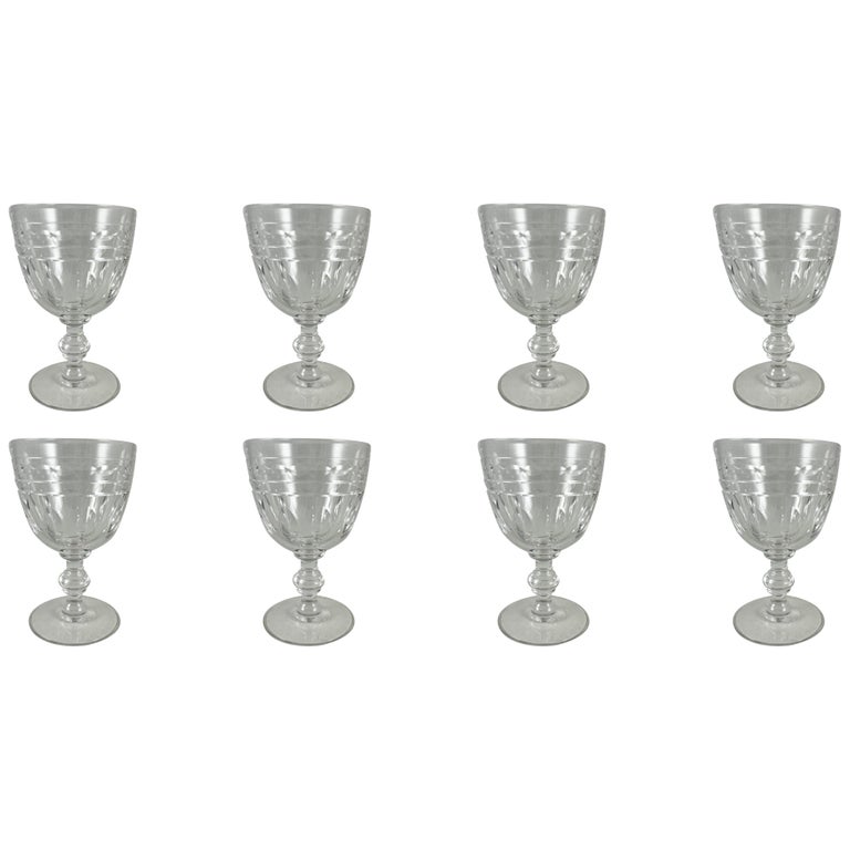 Val Saint Lambert Kent York Pattern Mid-Century Belgian Crystal Goblets ...