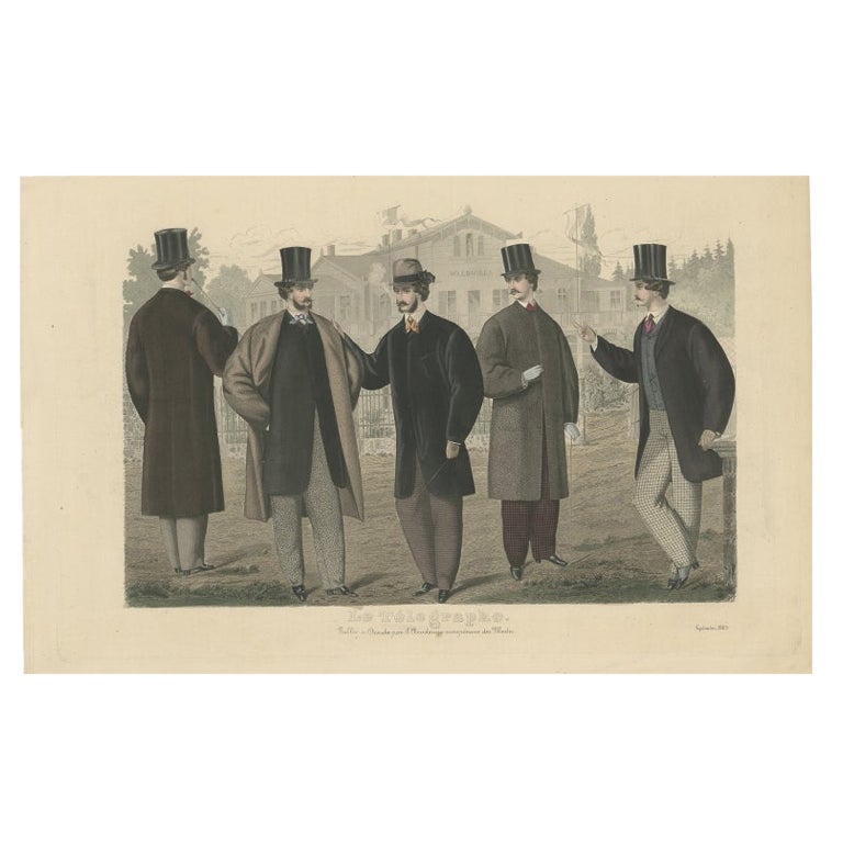 Antique Fashion Print September, 1864 For Sale at 1stDibs