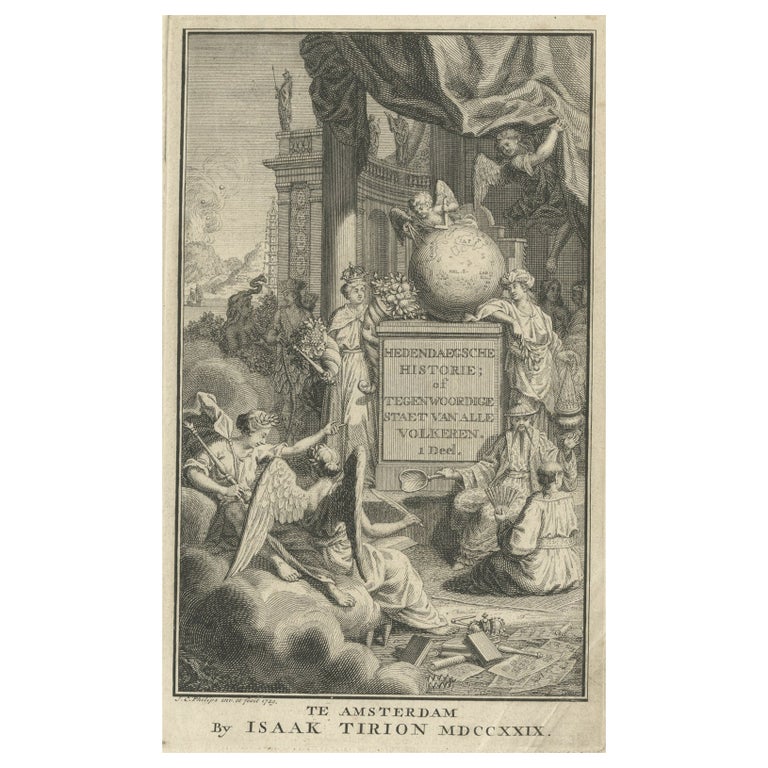 Antique Frontispiece of a Book About Japan, China and the Philippines ...