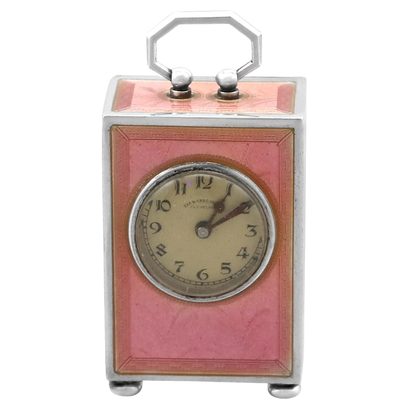 Antique Russian vermeil and enamel table clock For Sale at 1stDibs
