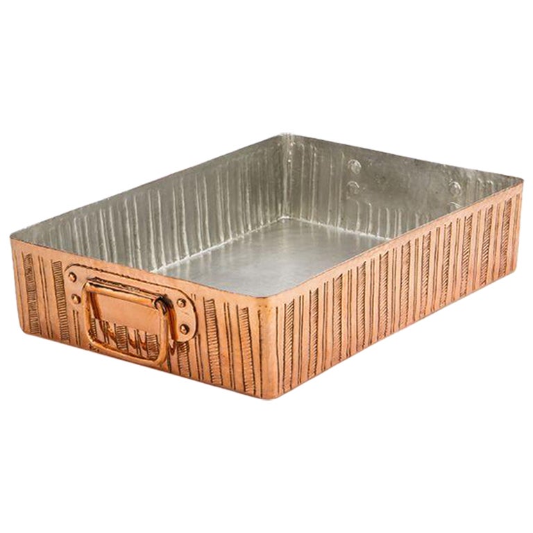 Amoretti Brothers Hand-Engraved Copper Roasting Pan For Sale at 1stDibs