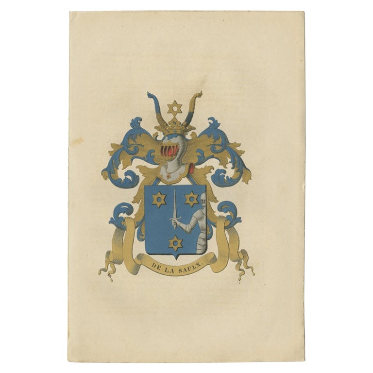 Antique Genealogy Print of the 'De la Saulx' Family, 1862 For Sale at ...