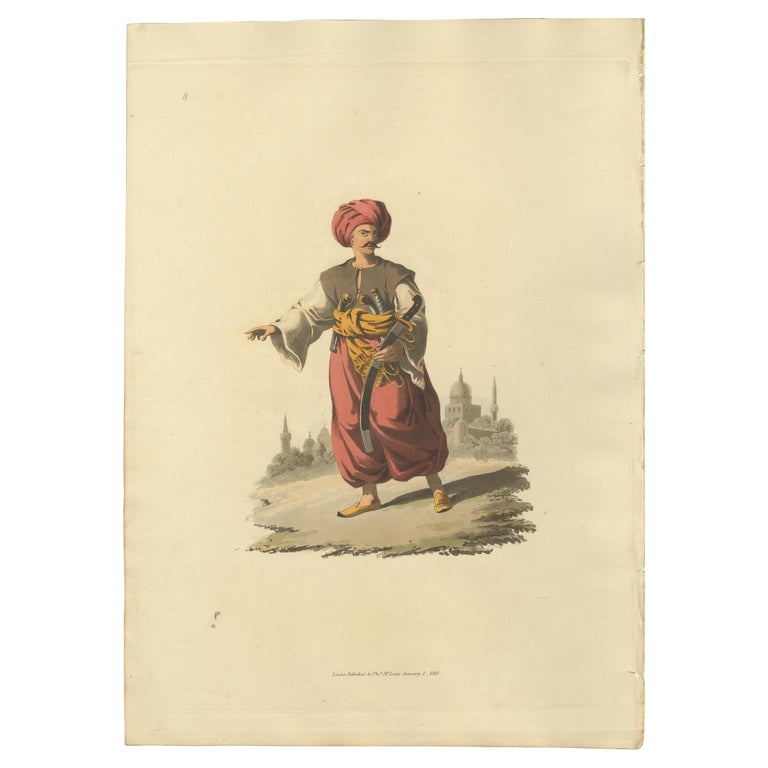 Antique Print of Mameluke of Egypt, the Military Costume of Turkey ...