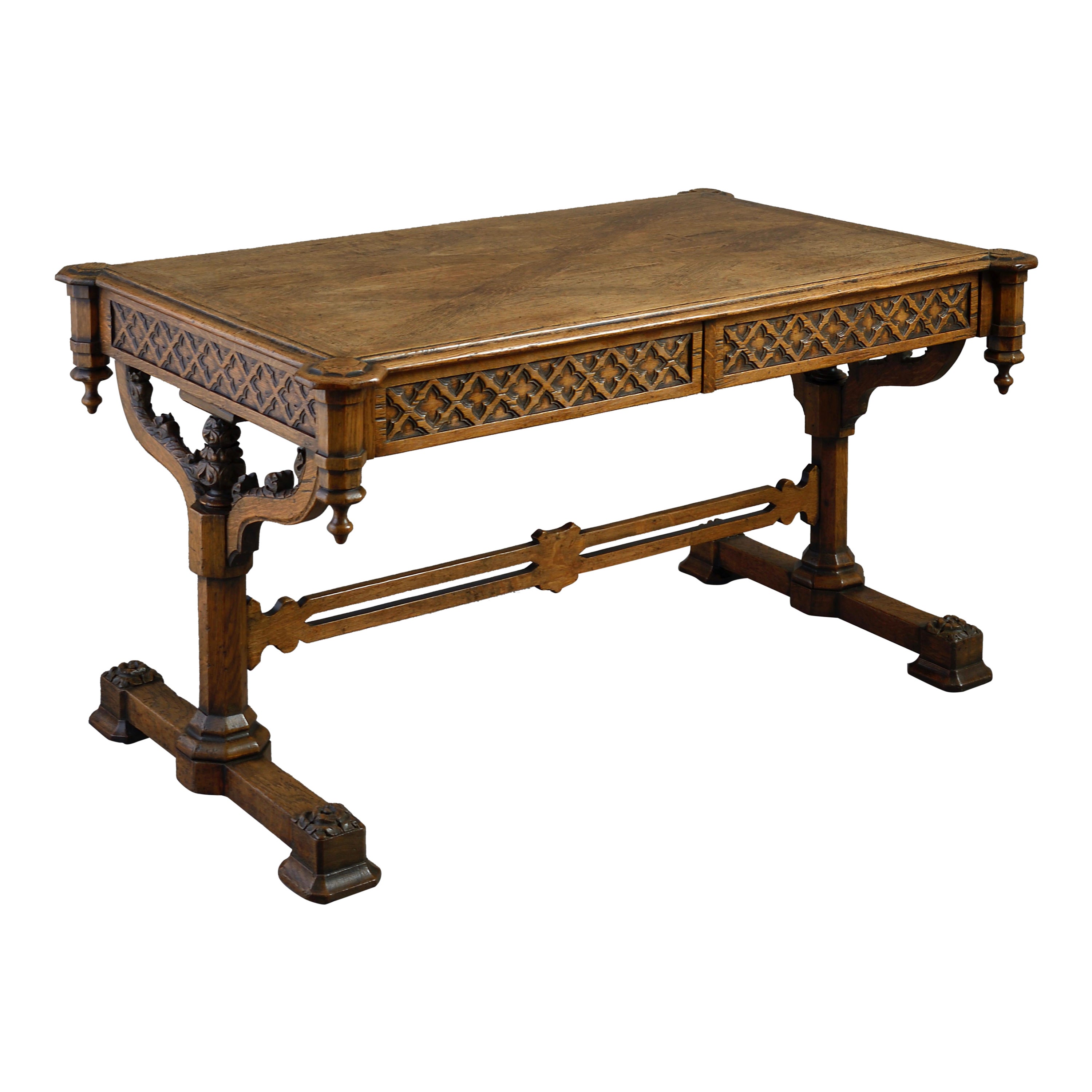 Burr Maple Library Table For Sale at 1stDibs
