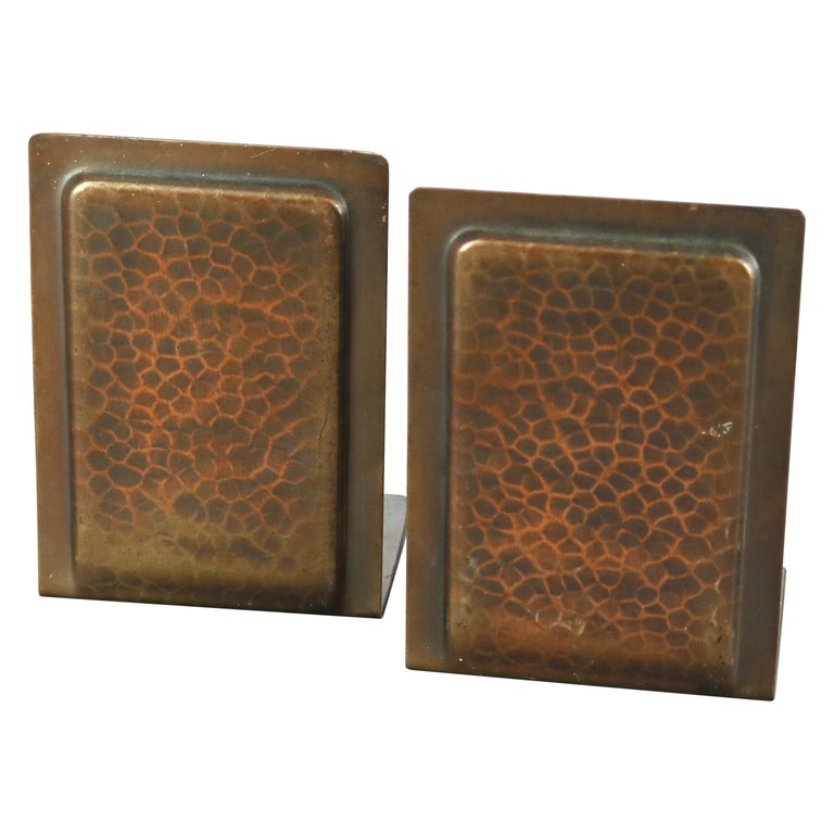 Antique Arts and Crafts Roycroft Hammered Copper Bookends circa 1910 at ...