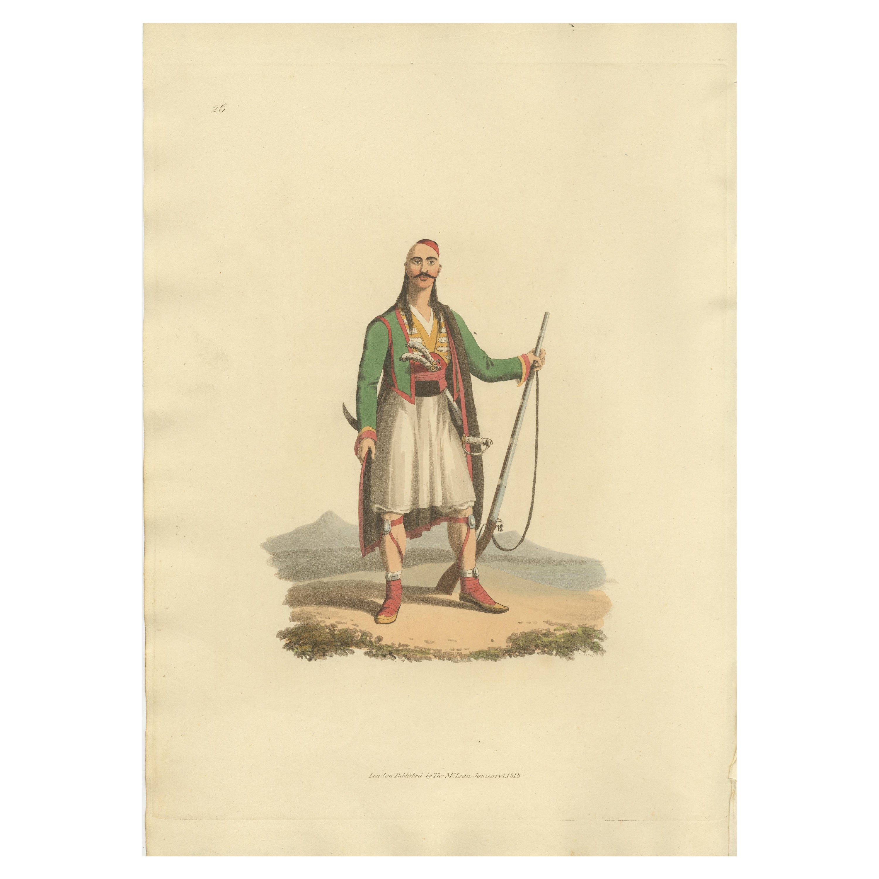 Antique Print of an Egyptian Bey, 1818 For Sale at 1stDibs
