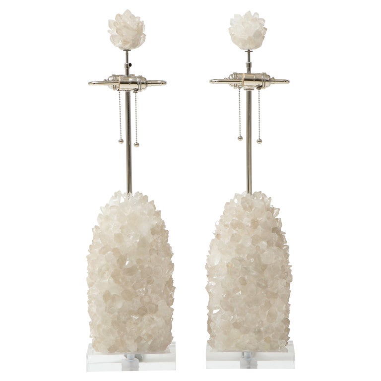 Bespoke Clear Quartz Cluster Lamps at 1stDibs
