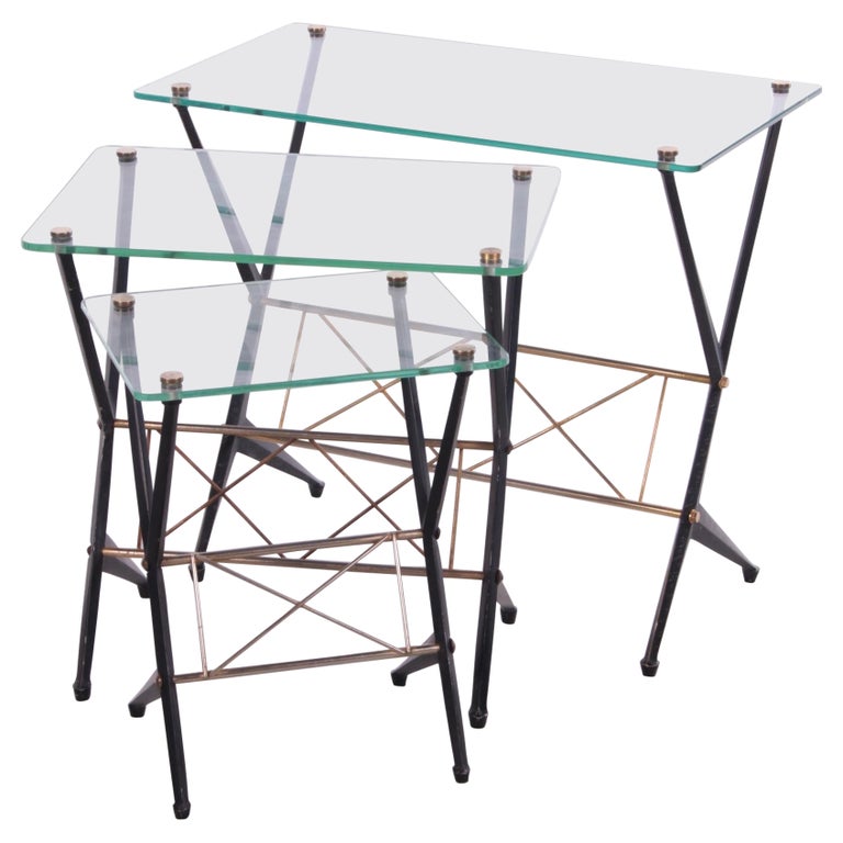 Angelo Ostuni Set of 3 Side Tables, Italy 1950 For Sale at 1stDibs