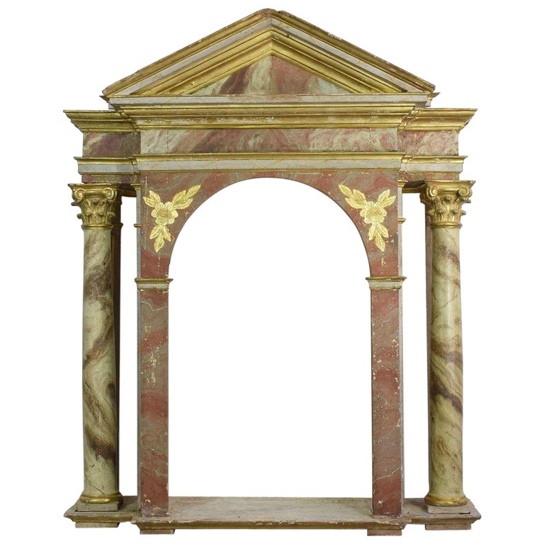 Spanish 18th Century Neoclassical Carved Wooden Altar Shrine at 1stDibs