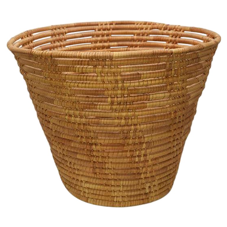 Tall Woven Natural Fiber Basket For Sale at 1stDibs