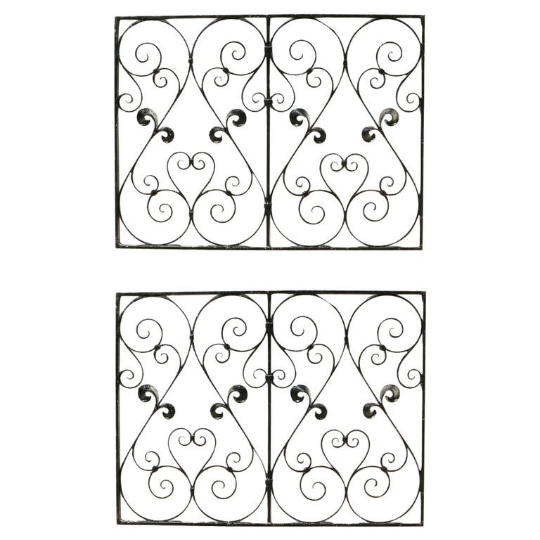 Pair of Antique Iron Panels or Railings For Sale at 1stDibs