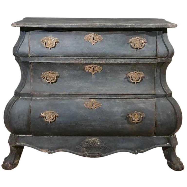 18th Century Dutch Painted Bombe Commode For Sale at 1stDibs