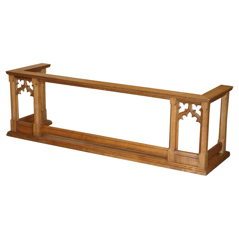 Stunning Vintage Oak Pugin Style Gothic Church Altar Rail Ideal as Club ...