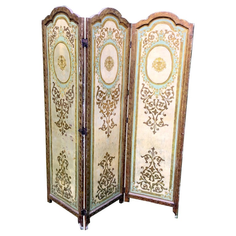 Florentine Gold Folding Screen, Italian Gilt Boudoir Screen, Room ...