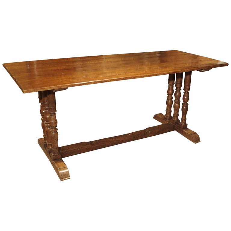 17th Century French Oak Baluster Leg Table at 1stDibs