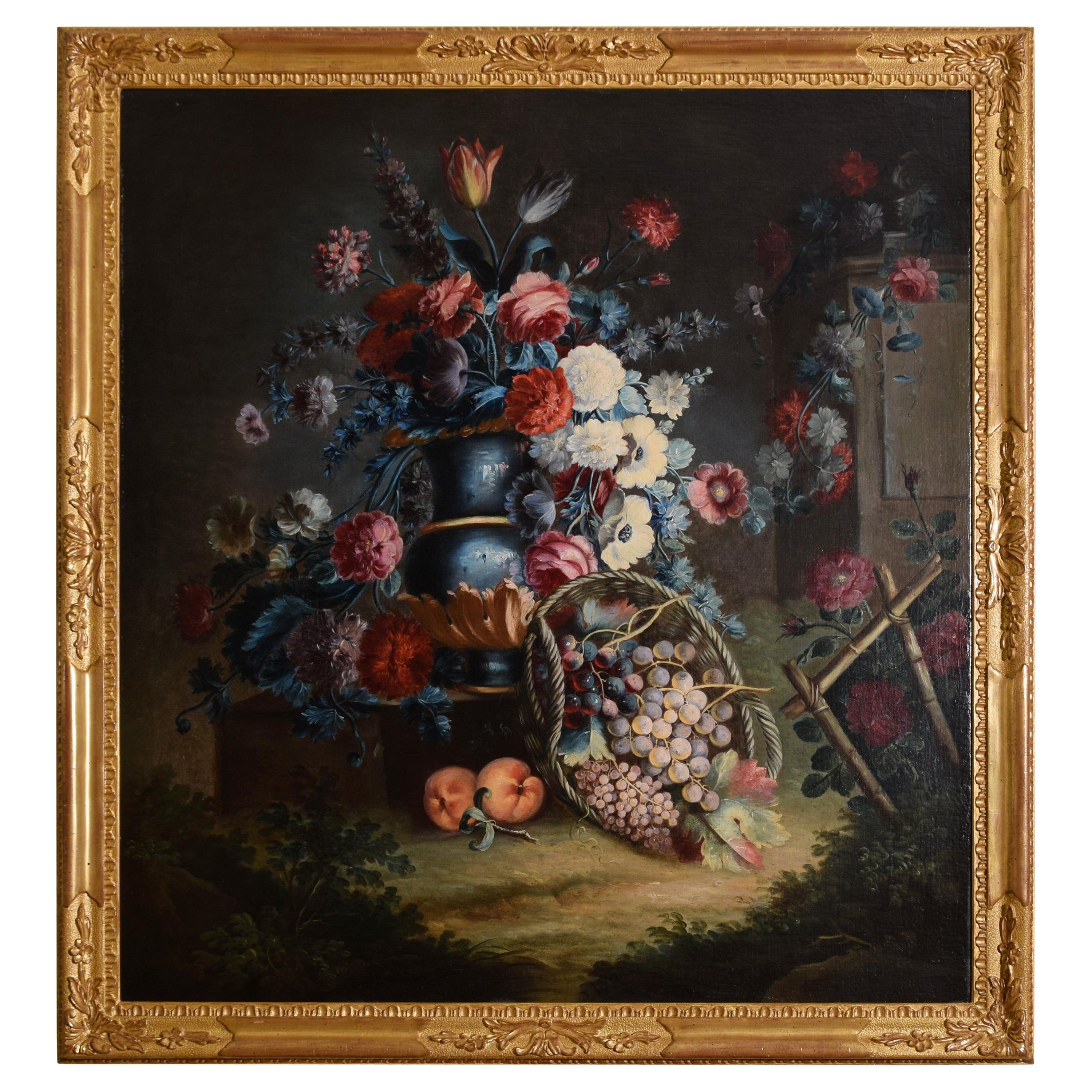 18th Century, Pair Italian Rococo Still Life Painting by Michele ...