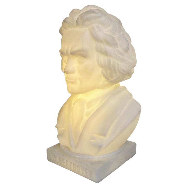 Italian Post-Modern White Plastic Resin Table Lamp Beethoven by Karibu ...
