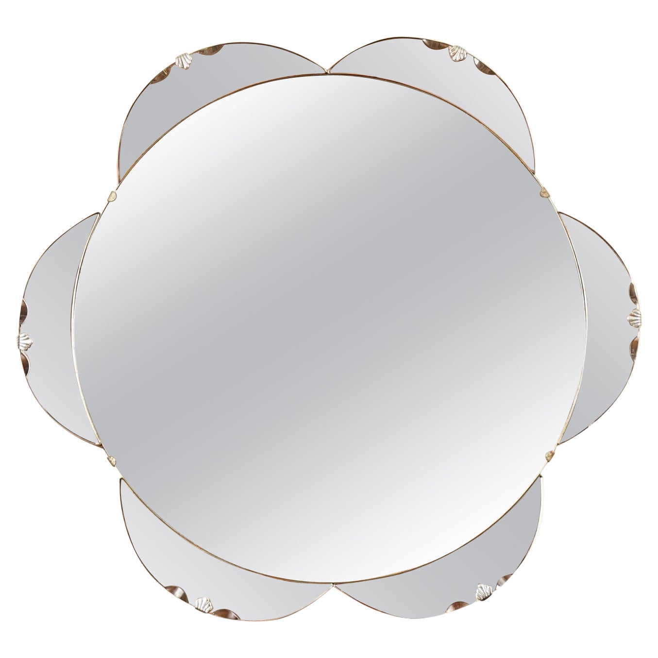 Stunning Fontana Arte Multi Level Oval, Two Color Glass, Beveled Mirror ...