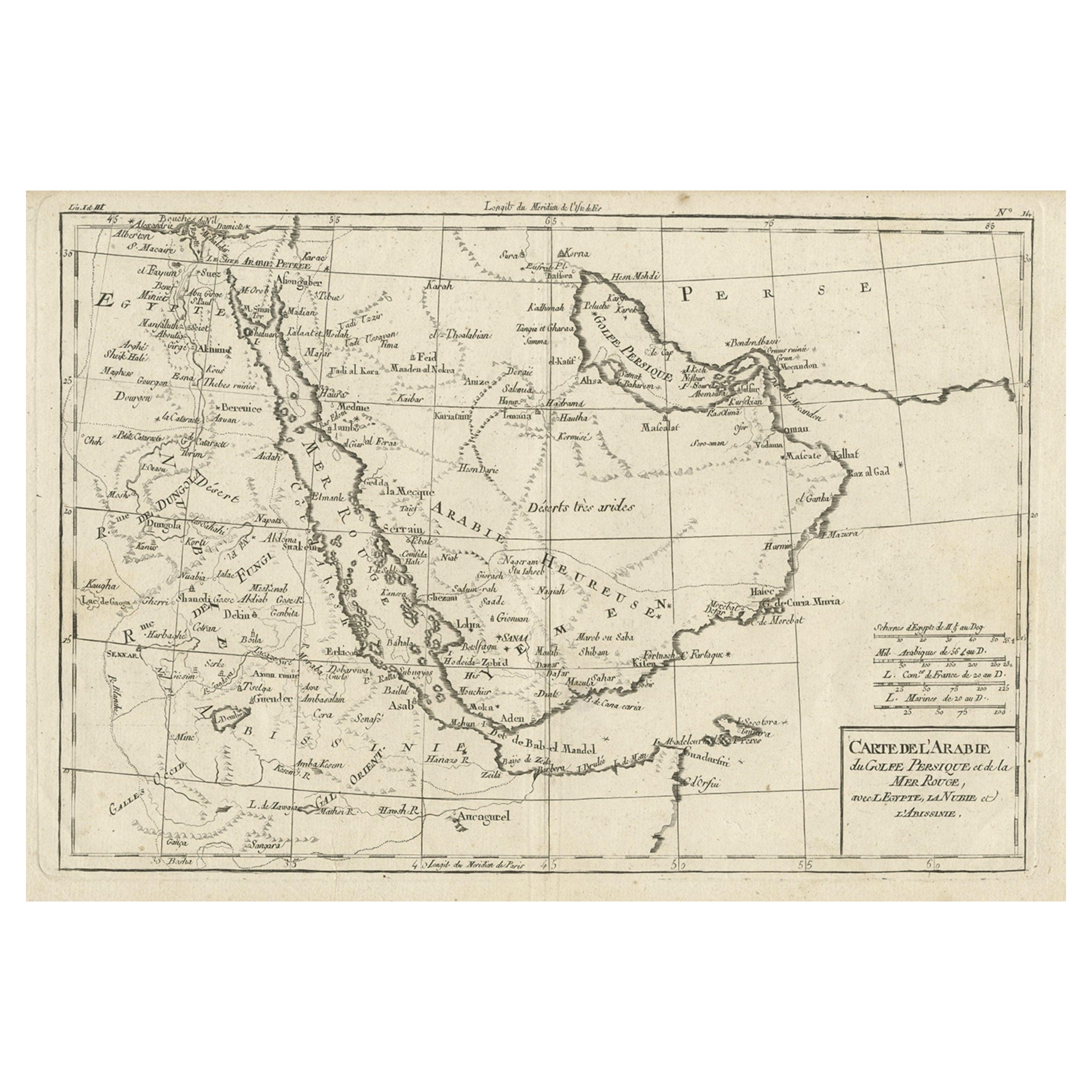 Antique Map of Mexico by R. Bonne, circa 1780 at 1stDibs